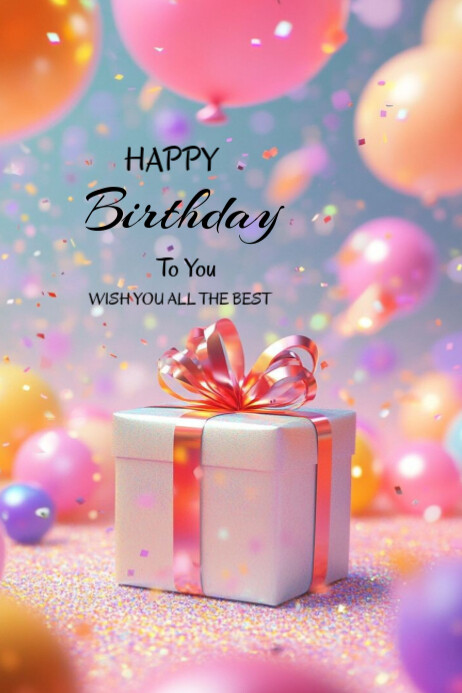 Pastel Happy Birthday To You Poster Template | PosterMyWall