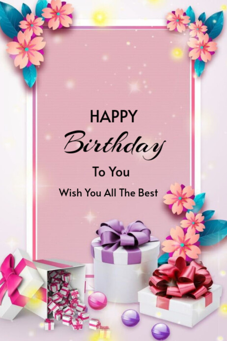 Pastel Happy Birthday To You Poster Templat | PosterMyWall