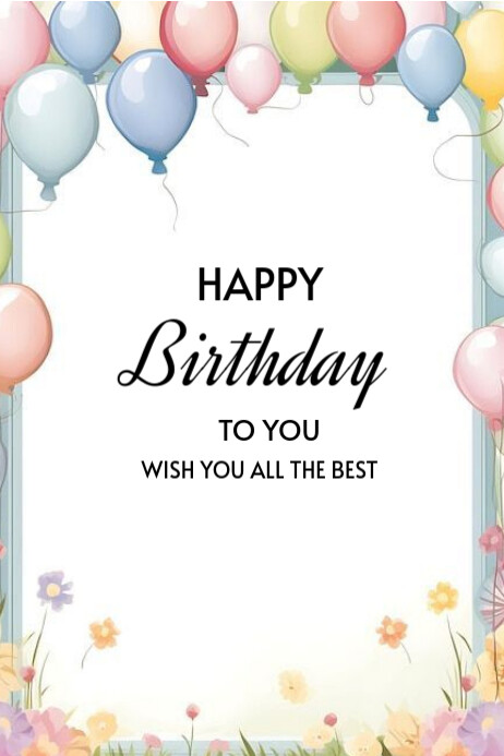 Pastel Happy Birthday To You Poster Template | PosterMyWall