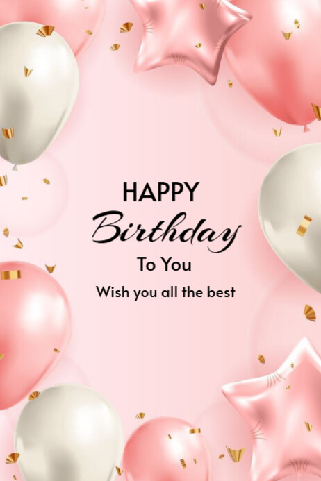 Copy of Pastel Happy Birthday To You Poster | PosterMyWall
