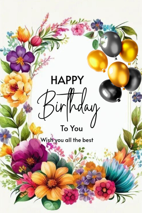 Pastel Happy Birthday To You Poster Template | PosterMyWall