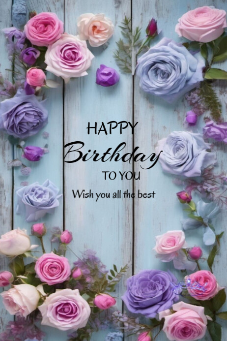 Pastel Happy Birthday To You Poster Template | PosterMyWall