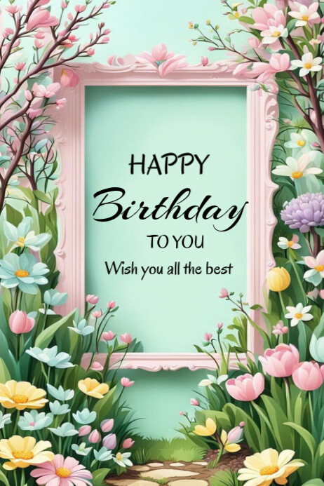 Modèle Pastel Happy Birthday To You Poster | PosterMyWall
