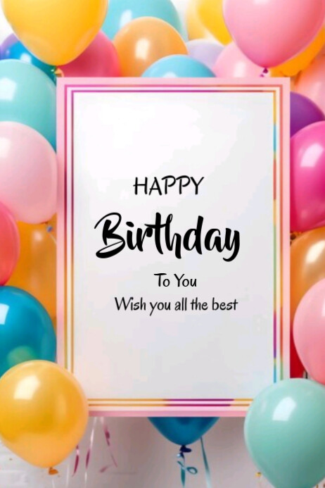 Pastel Happy Birthday To You Poster Template | PosterMyWall