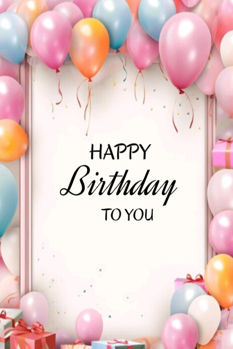 Pastel Happy Birthday To You Poster Template | PosterMyWall