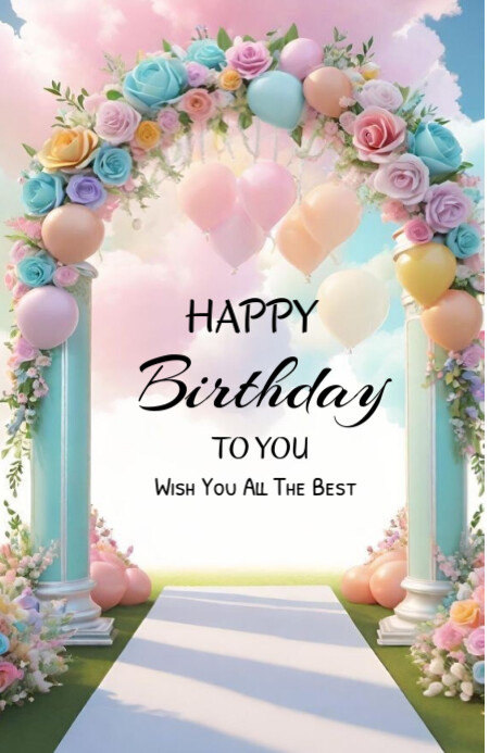 Copy of Pastel Happy Birthday To You Poster | PosterMyWall