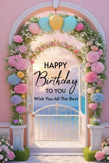 Pastel Happy Birthday To You Poster Template | PosterMyWall