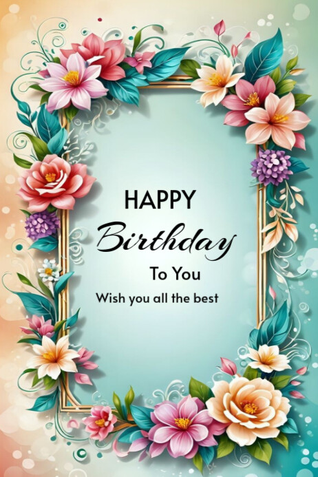 Pastel Happy Birthday To You Poster Template | PosterMyWall
