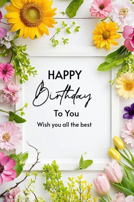 Pastel Happy Birthday To You Poster Template | PosterMyWall