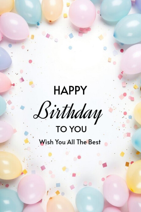 Pastel Happy Birthday To You Poster Template | PosterMyWall