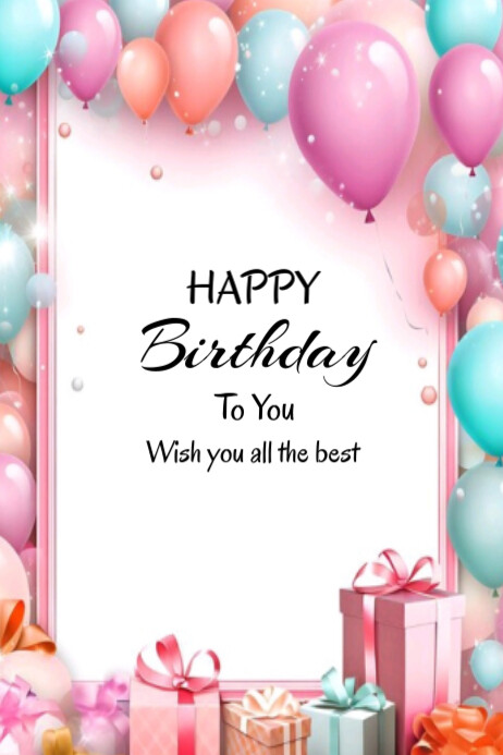 Pastel Happy Birthday To You Poster Template | PosterMyWall