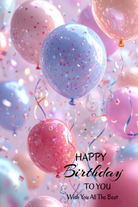 Modèle Pastel Happy Birthday To You Poster | PosterMyWall