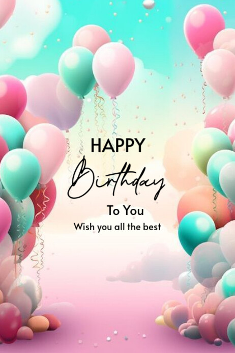 Pastel Happy Birthday To You Poster Template | PosterMyWall