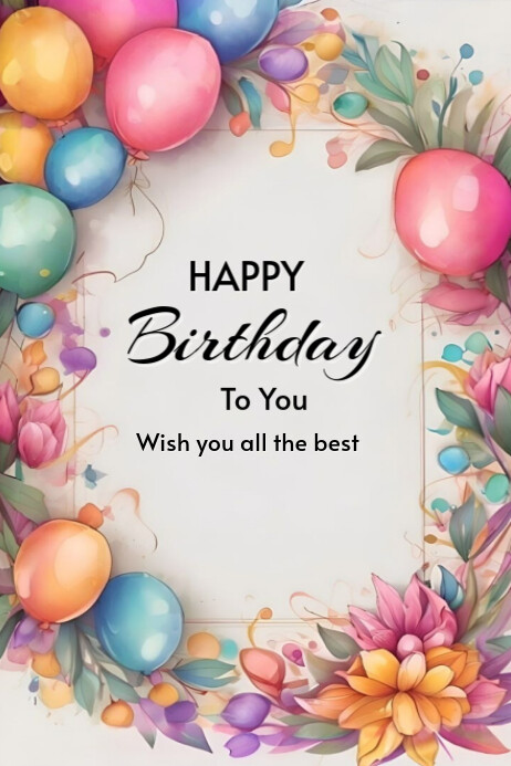 Pastel Happy Birthday To You Poster Template | PosterMyWall