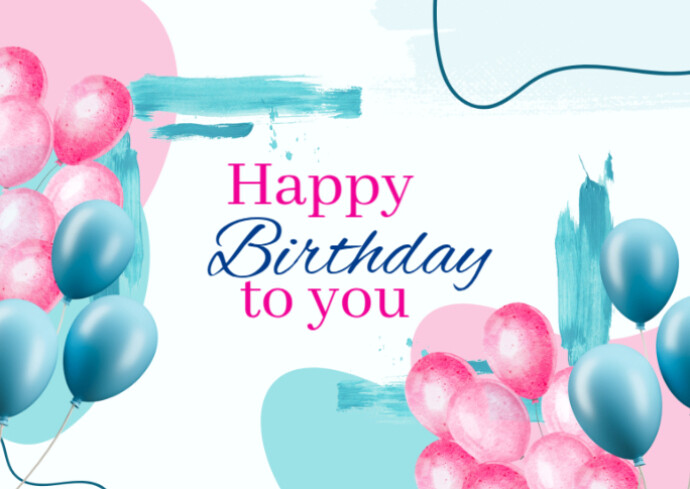 Pastel Happy Birthday To You. Postcard Template | PosterMyWall