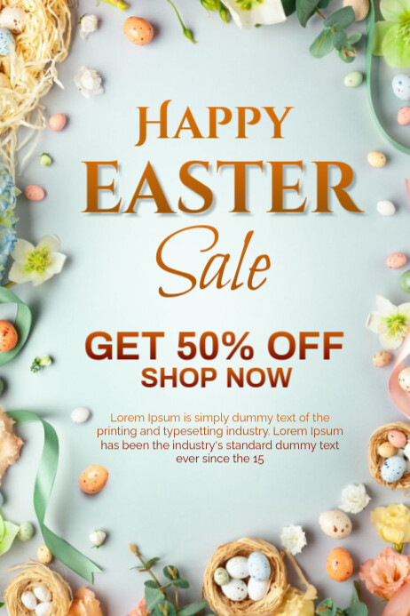 Pastel Happy Easter Day Sale Poster Template | PosterMyWall