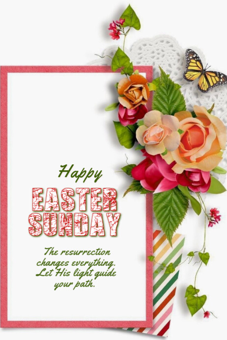 Pastel Happy Easter Sunday Banner 4' × 6' Template | PosterMyWall