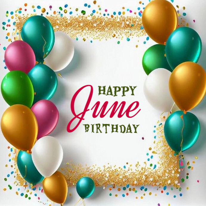 Pastel Happy June Birthdays Instagram Post Template | PosterMyWall