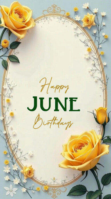 Pastel Happy June Birthdays Whatsapp Status Template | PosterMyWall