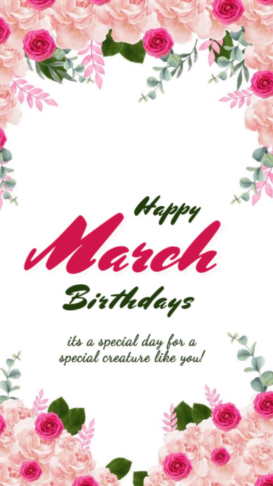 Copy of Pastel Happy March Birthdays Whatsapp Status | PosterMyWall