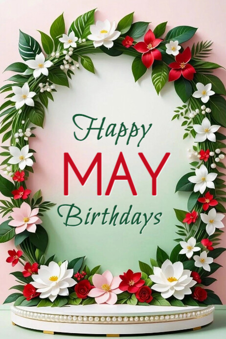 Copy of Pastel Happy May Birthdays Banner 4' × 6' | PosterMyWall