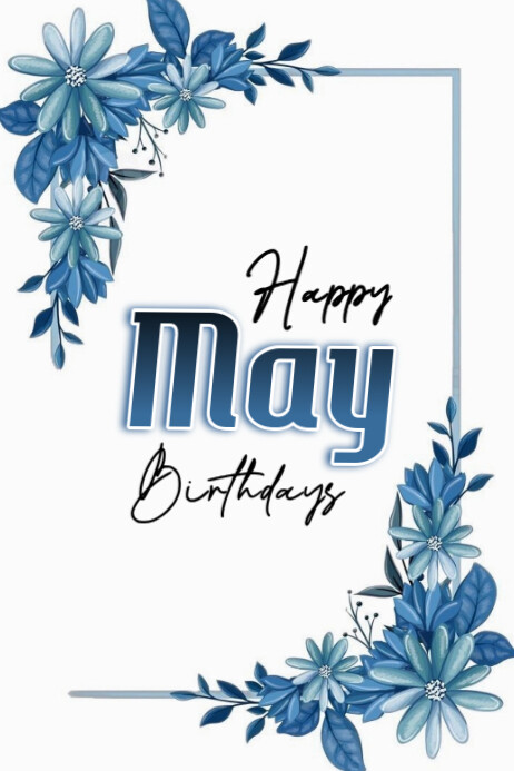 Copy of Pastel Happy May Birthdays Banner 4' × 6' | PosterMyWall