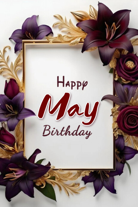 Plantilla de Pastel Happy May Birthdays Banner 4' × 6' | PosterMyWall