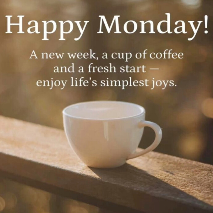 Pastel Happy Monday Coffee Quote – Peaceful New Week Fresh Start Poster ...