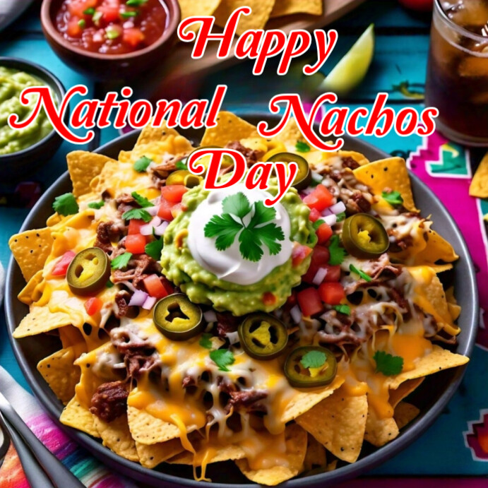 Plantilla de Pastel Happy National Nachos Day Instagram Post | PosterMyWall