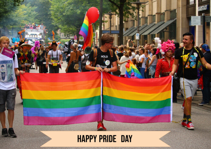 Pastel Happy Pride Month Wish Cards A4 Template | PosterMyWall