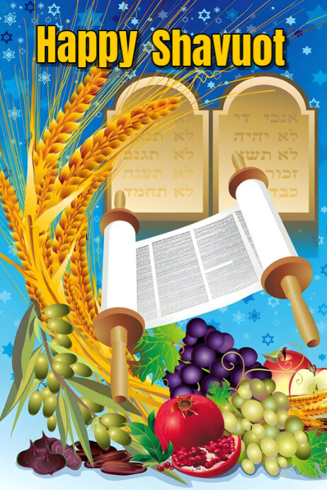 Pastel Happy Shavuot Poster Template | PosterMyWall