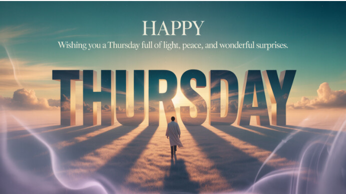 Pastel Happy Thursday Blessings | Peaceful Morning Quote With Sunrise ...