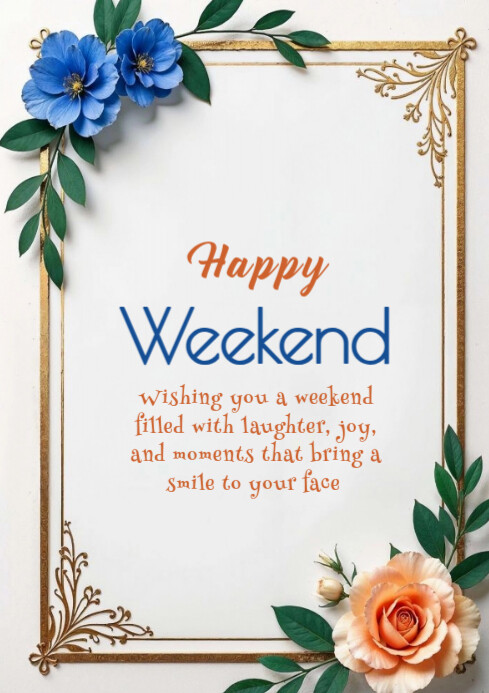 Pastel Happy Weekend A4 Template | PosterMyWall