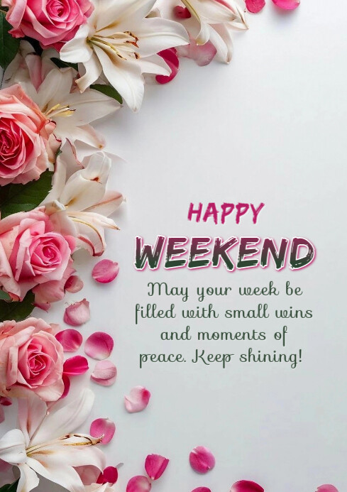 Pastel Happy Weekend A4 Template | PosterMyWall