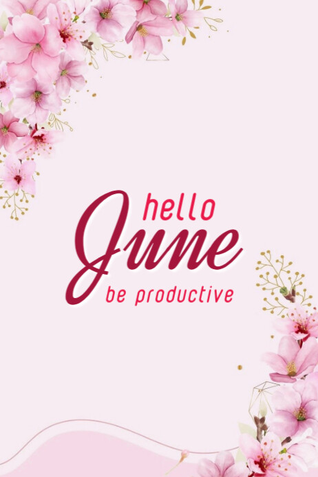 Pastel Hello June Banner 4' × 6' Template | PosterMyWall