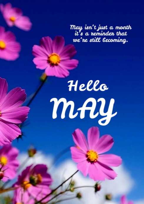 Pastel Hello May A4 Template | PosterMyWall