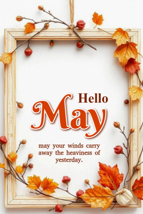 Pastel Hello May Banner 4' × 6' Template | PosterMyWall