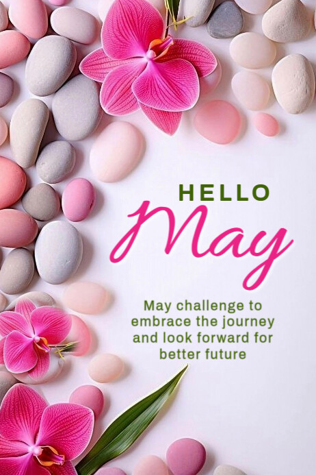 Pastel Hello May Banner 4' × 6' Template | PosterMyWall
