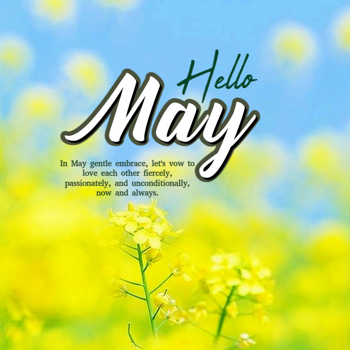Pastel Hello May Instagram Post Template | PosterMyWall