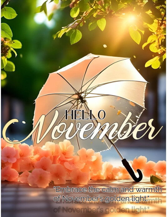Pastel Hello November Flyer (us Letter) Template | PosterMyWall