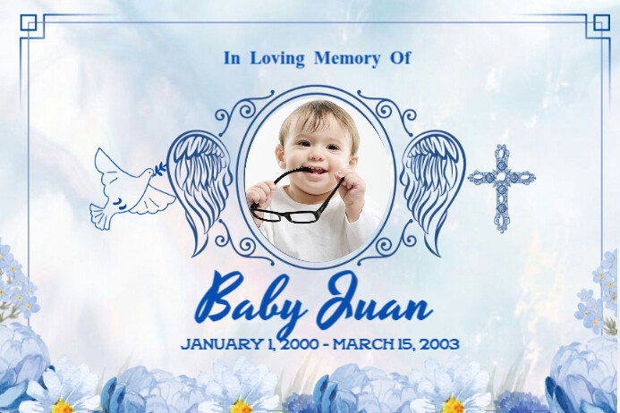 Copy of Pastel Illustrative Baby Memorial Poster | PosterMyWall