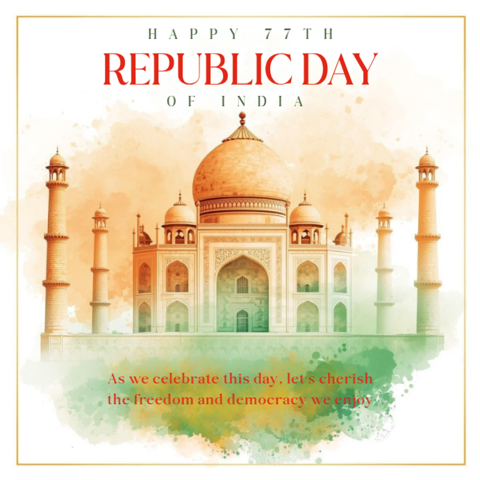 Pastel India Republic Day Social Media Wish Template Instagram Post ...