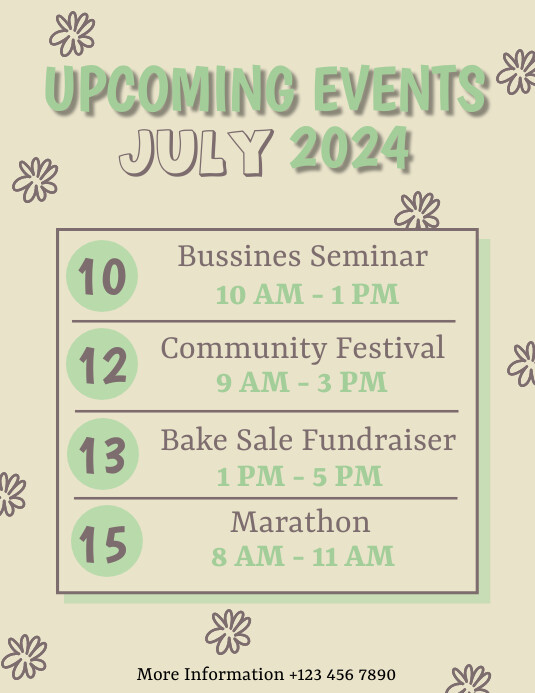 Pastel List-Based Upcoming Events Flyer Template | PosterMyWall