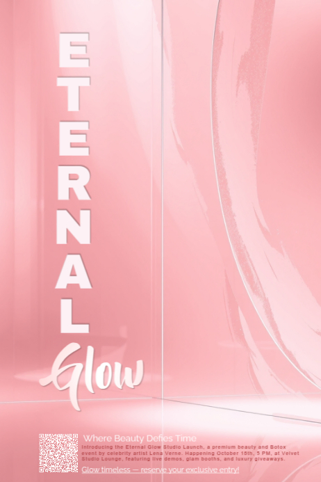 Pastel Makeup Artist Botox “eternal Glow Studio Launch” Poster Template ...