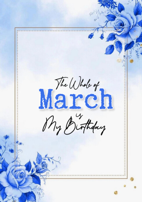 Pastel March Birthdays A4 Template | PosterMyWall