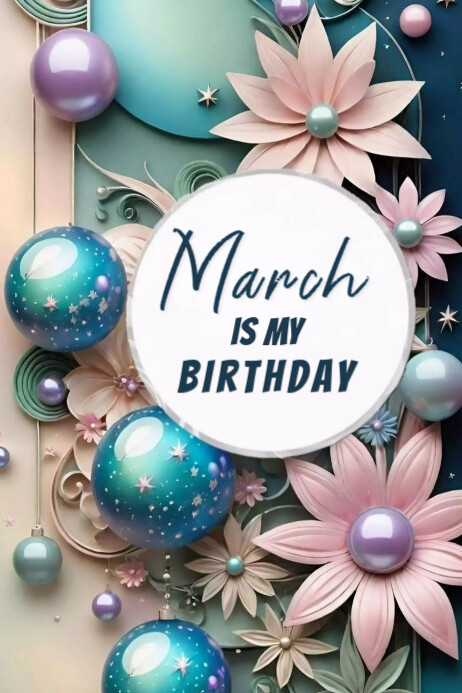 Copy of Pastel March Birthdays Banner 4' × 6' | PosterMyWall