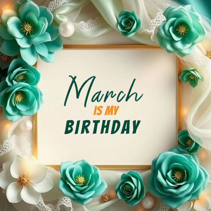 Plantilla de Pastel March Birthdays Instagram Post | PosterMyWall
