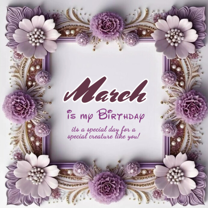 Copy of Pastel March Is My Birthday Instagram Post | PosterMyWall