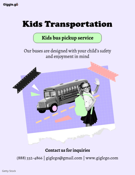 Copy of Pastel Modern Kids Transportation Flyer | PosterMyWall