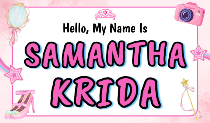 Plantilla de Pastel Nametag Nickname School Girl Edition Sweet Tanda ...